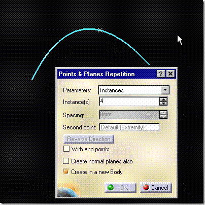 CATIA Surface Design: Point Creation Repetition